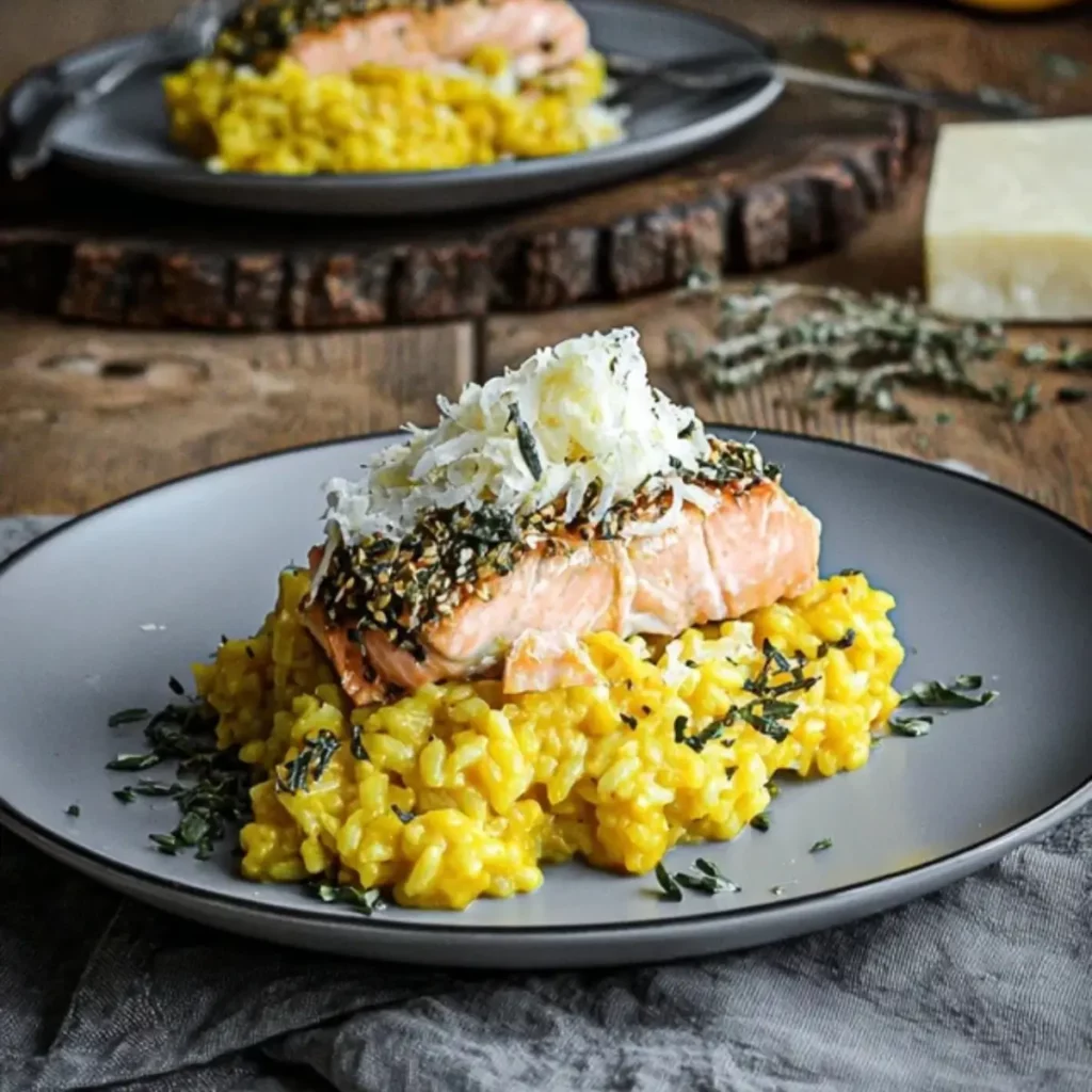 Kürbisrisotto mit Knusperlachs aus dem Ofen - Muma’s Kitchen