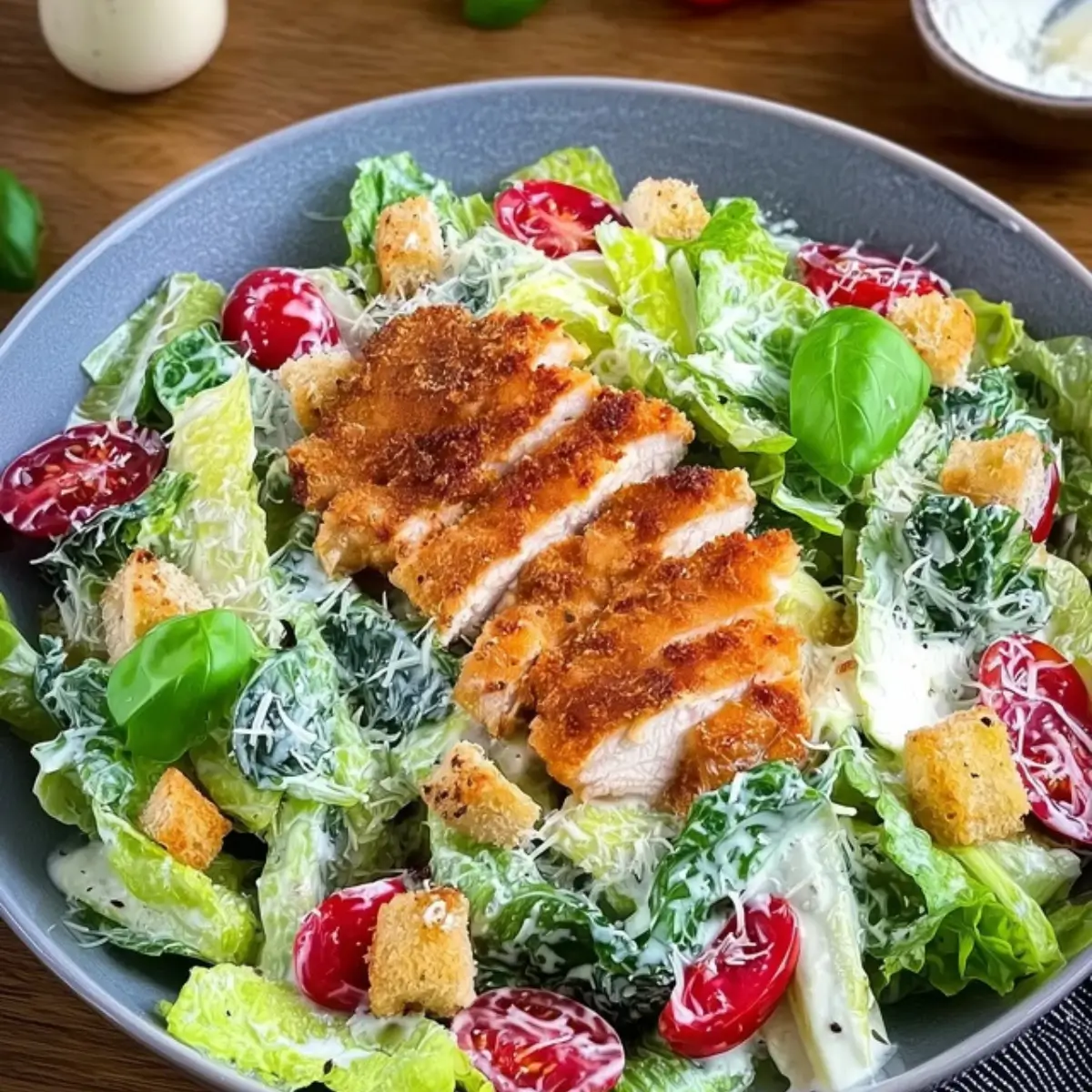 Caesar Salad mit knusprigem Hähnchen – Bestes Rezept - Muma’s Kitchen