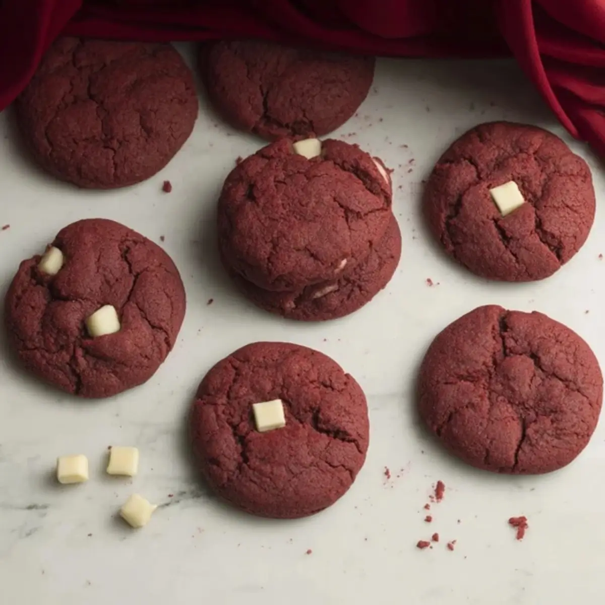 Rote Samtkekse: Himmlisch weiche Red Velvet Cookies mit weißer ...