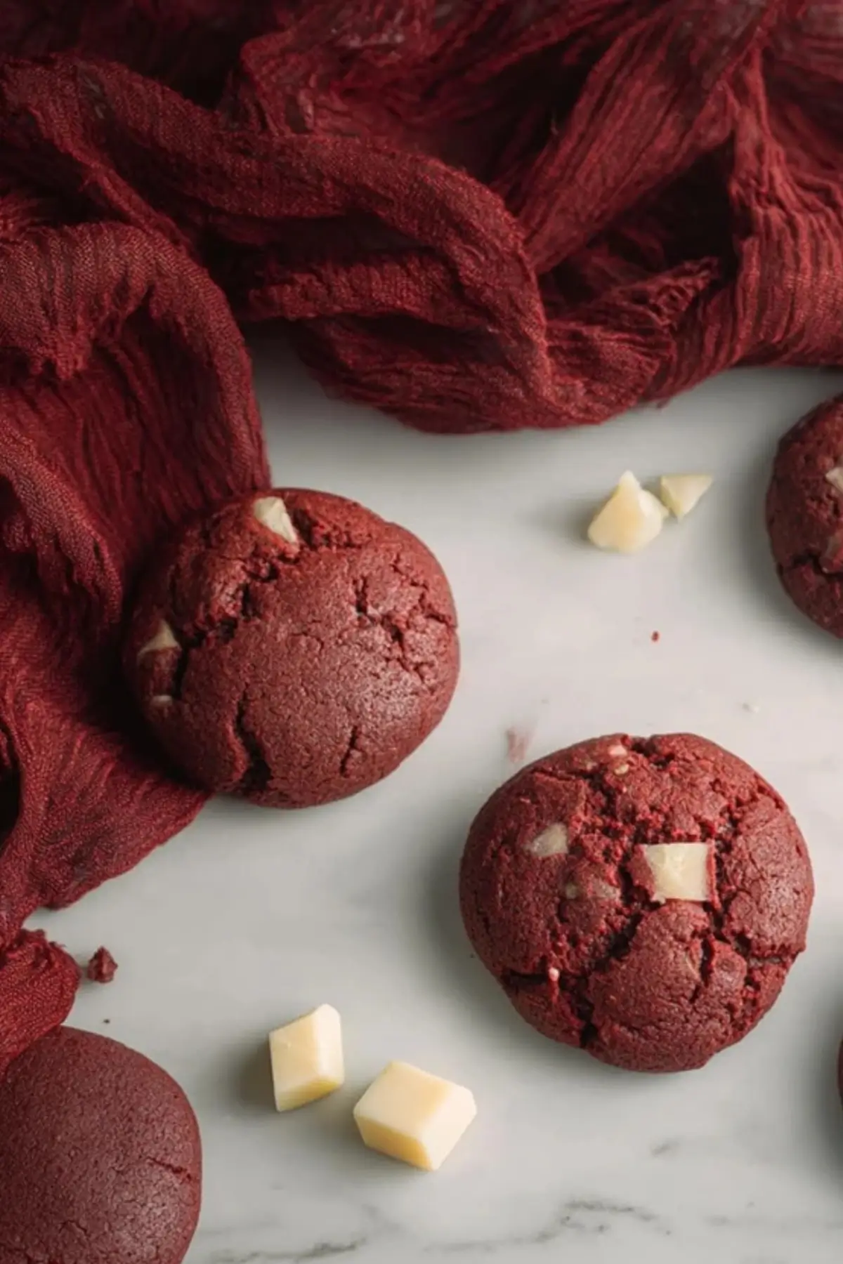 Rote Samtkekse: Himmlisch weiche Red Velvet Cookies mit weißer ...