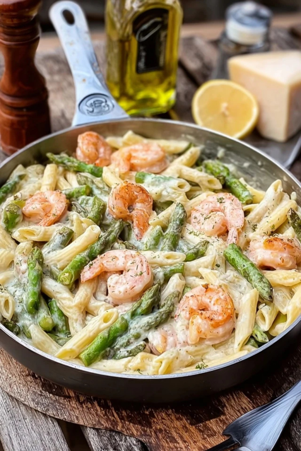 Pasta Mit Grunem Spargel Tomaten Und Garnelen
